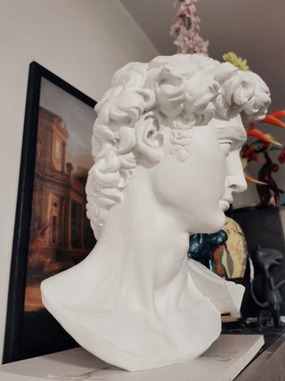 Statua Busto David di Michelangelo Bianco H 40 cm