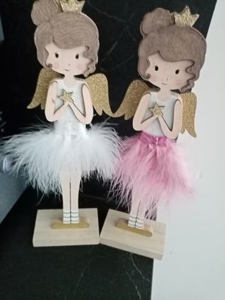 Coppia di angeli in legno 