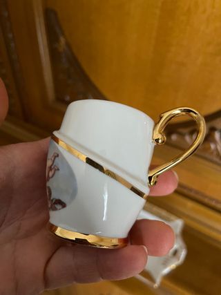 Set vassoio e tazzina in porcellana Limoges 