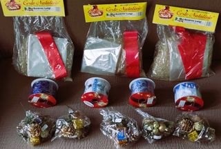 SET CESTO NATALIZIO, COCCARDE, NASTRI NATALIZI 