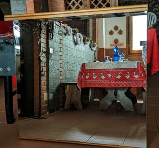 Specchio grande con faretti funzionanti 