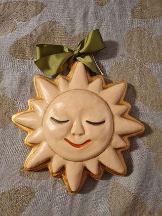 Piccola decorazione sole in ceramica/formella THUN