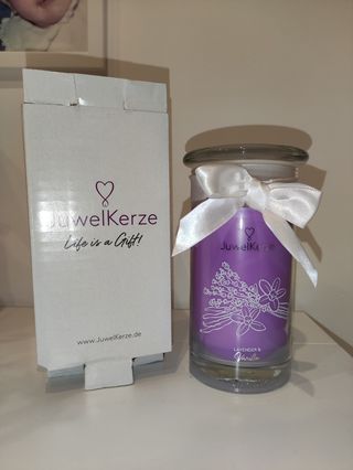 candela con gioiello collana JewelCandle lavender