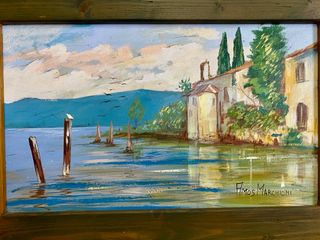 Quadro fatto a mano su pannello incorniciato 