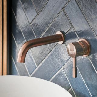 Lavabo ad incasso in rame satinato