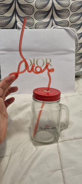 bicchiere con cannuccia Dior rosso 