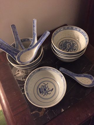 Servizio da 6, ciotoline cinesi con cucchiai