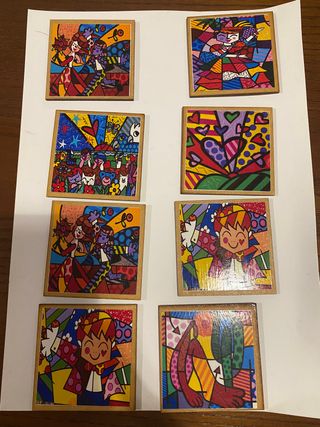 Set sottobicchieri in legno colorati