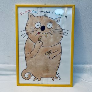 Quadro "Il gatto Gigi" con cornice