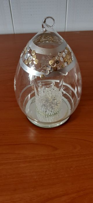 Presepe luminoso in ampolla vetro 