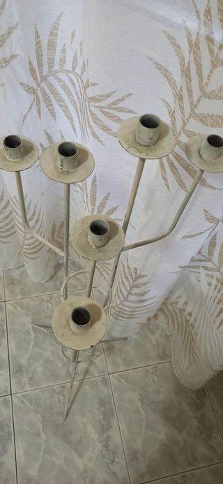 Portacandele candelabro alto beige