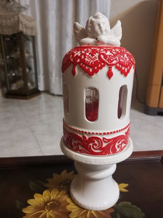 Portacandela natalizio con candela 