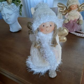 bambola natalizia fatina angelo shabby chic 
