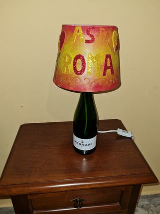 Lampada bottiglia AS Roma idea regalo natale