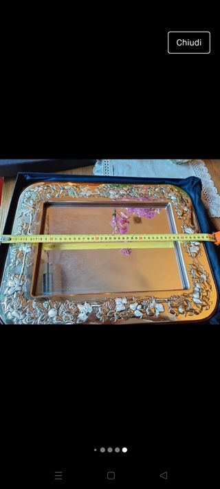 vassoio argento a specchio lavorazione artigianale