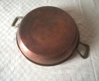 Casseruola tegame basso 2 manici rame stagnato