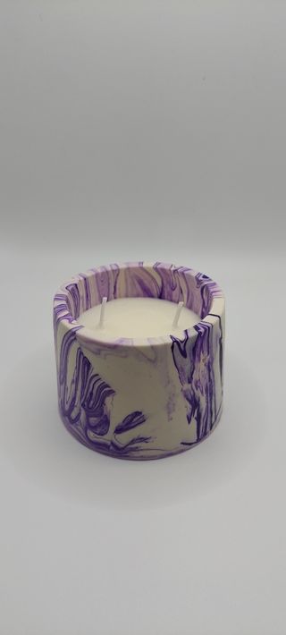 Candela in cera di soia con vaso in Ecoresina