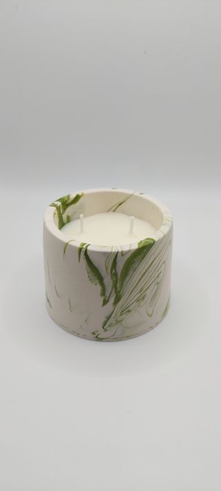 Candela in cera di soia con vaso in Ecoresina