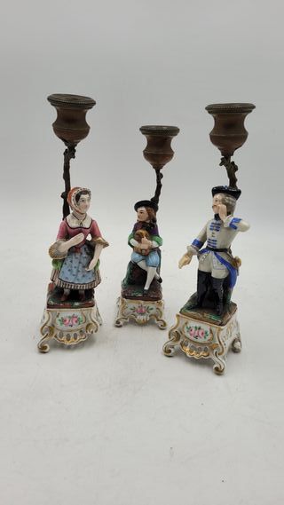 Portacandele in porcellana Settecento