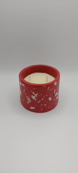 Candela in cera di soia con vaso in Ecoresina