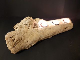 Portacandele centrotavola arredo arte del riciclo 