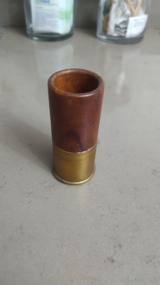 porta fiammiferi radica e ottone