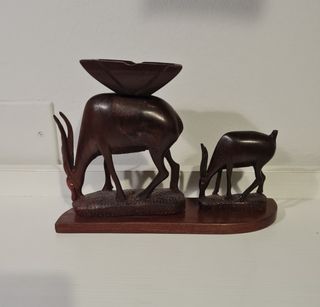 Decorazione scultura legno africa antilopi