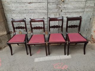 n 4 sedie in mogano stabili e robuste 