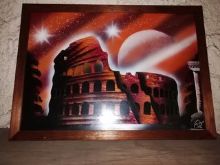 Quadro fatto a mano con bomboletta spray.