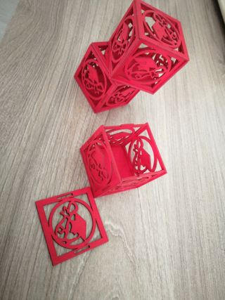 tre scatolette in legno