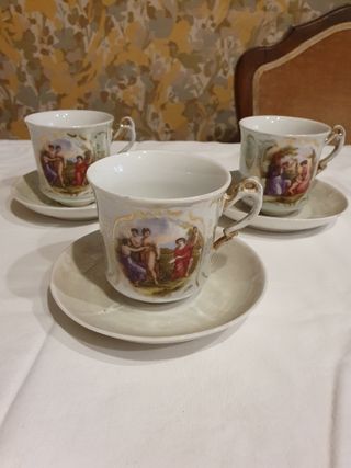 Servizio 3 tazze da the anni 50 bucolico