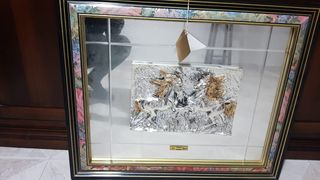 Quadro su fondo a specchio. argento. nuovo 