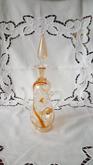 Anforetta in vetro soffiato decorato cm.22