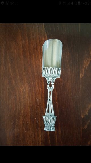 Cucchiaino con manico lavorato argento 800 gr.18