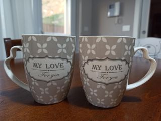Coppia tazze Mug con manico a cuore Montemaggi