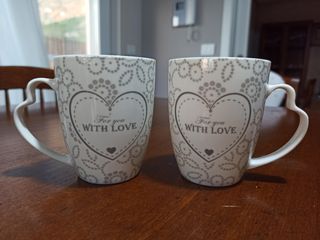 Coppia tazze Mug con manico a cuore Montemaggi