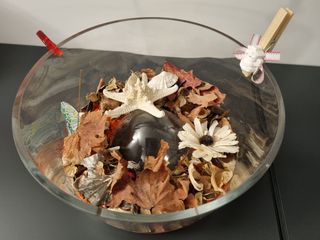 Centrotavola portafrutta in vetro