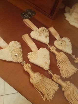 Cuore da appendere con nappa shabby