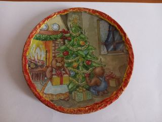 Piattino vetro natalizio 