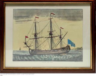 Quadro con nave Bruslot 