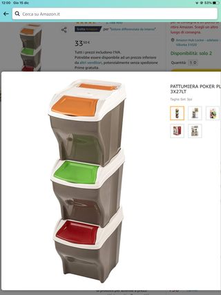 Bidoni raccolta differenziata 