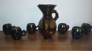 set tazzine con brocca in ceramica