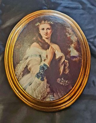 Quadro ovale ritratto principessa sissi 31x26cm