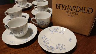 Bernardaud Set 6 tazze caffè con piattino