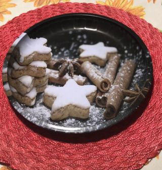 Vassoio alluminio centrotavola natale decorato 