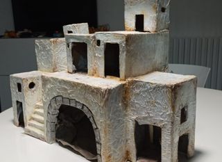 Presepe in cartapesta realizzato a mano 