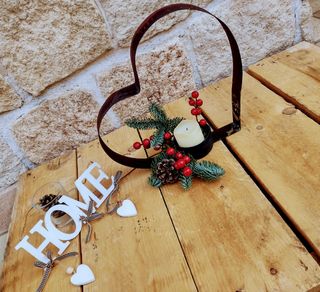 portacandele di natale in ferro 