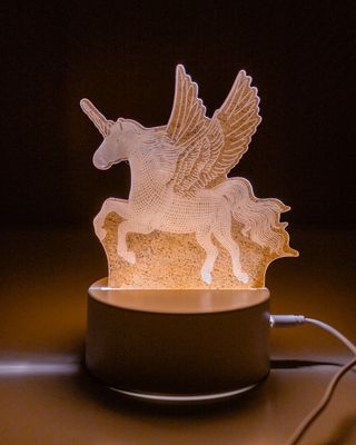 Lampada da notte light Led hologramme unicorn