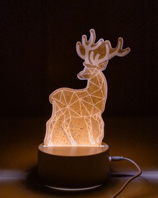 Lampada da notte light Led hologramme cervo animal