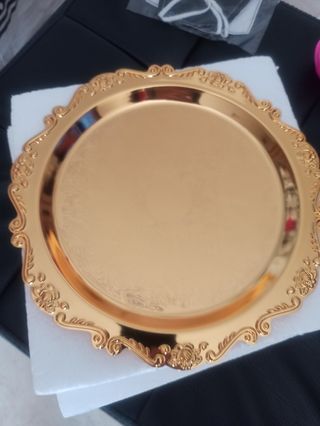 Piatto dorato natalizio nuovo 